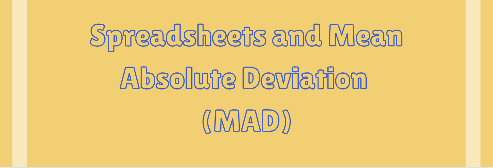 #85 Spreadsheets and Mean Absolute Deviation (MAD) | Westside ...